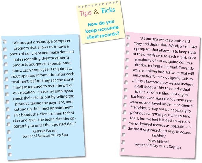 Tips and Tricks: How do you keep accurate client records? - dermascope